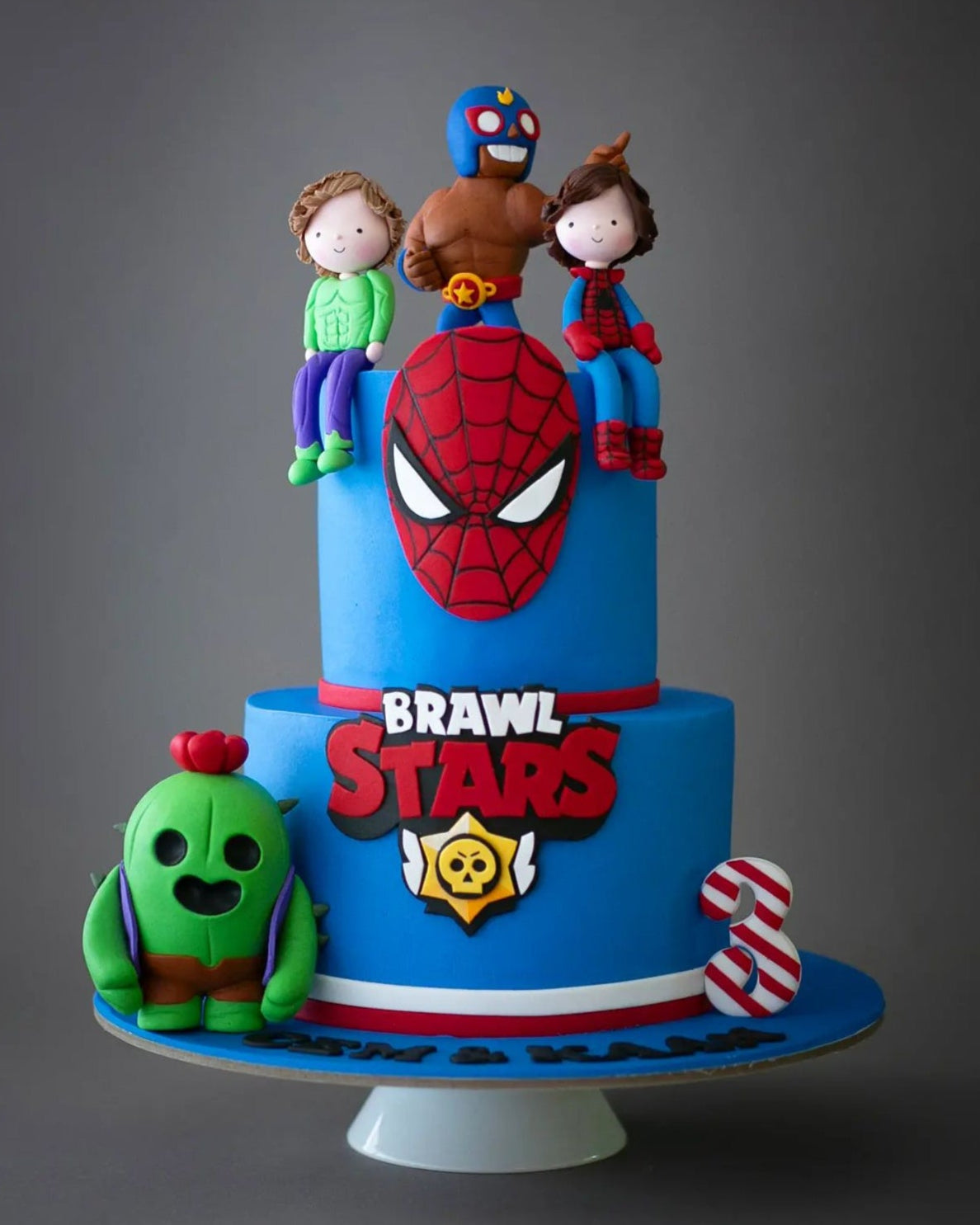 Brawl Stars Pasta – Spiderman ve Hulk Temalı Erkek Pastası